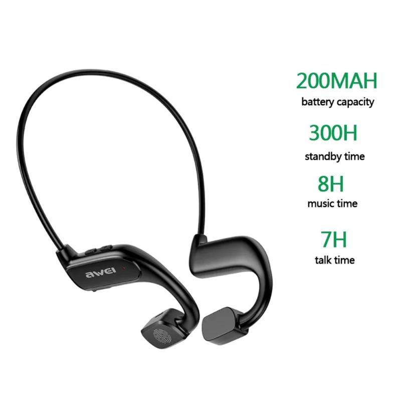 AWEI A897BL Air Conduction Bluetooth Sports Headset Vandtæt Høretelefon ...