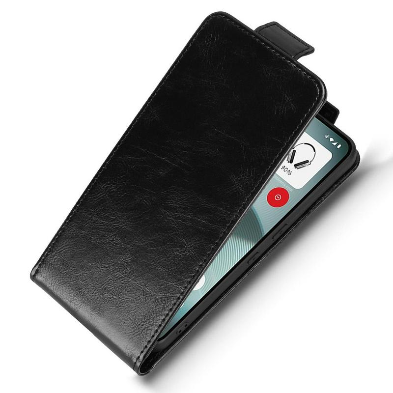 Nothing Phone (3a) Lite lodret flip-etui med stativ - sort