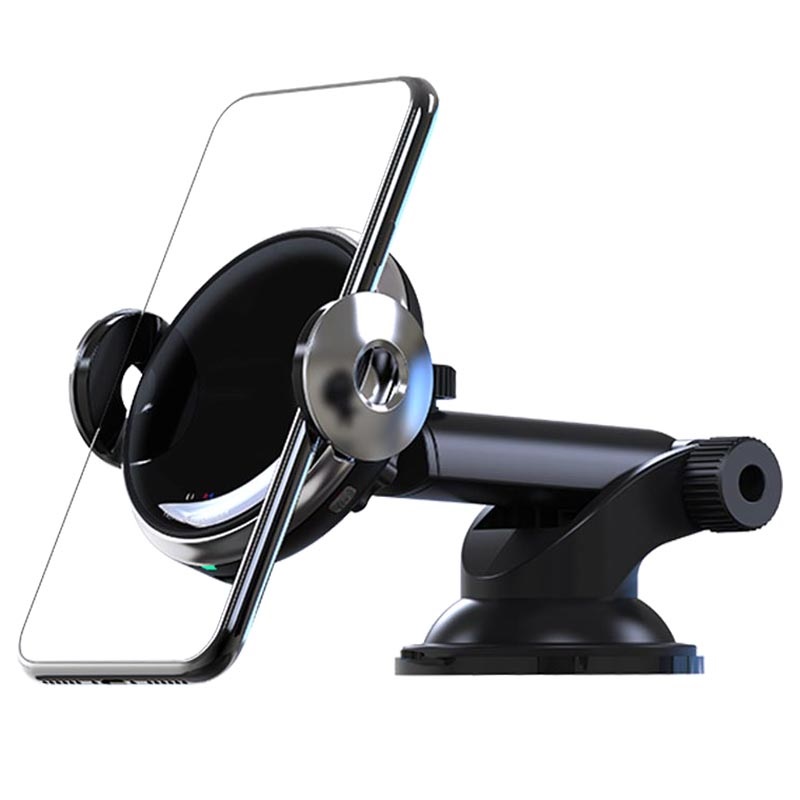 Smart Qi Trådløs Billader / 360 Bilholder med Infrarød Sensor W9 - 15W