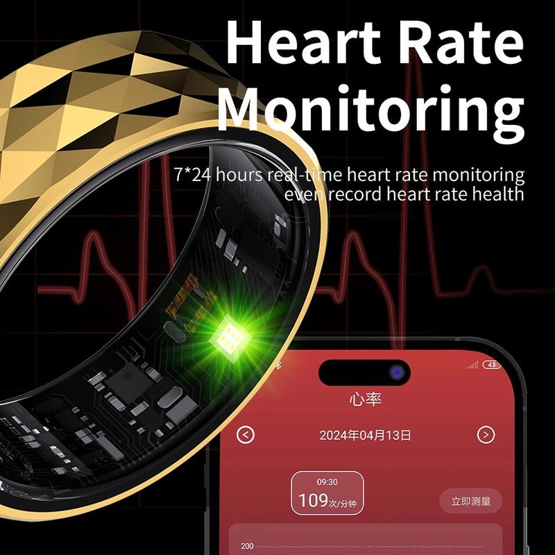 R12M Vandtæt Smart Ring - Størrelse: 21.8mm - Sort
