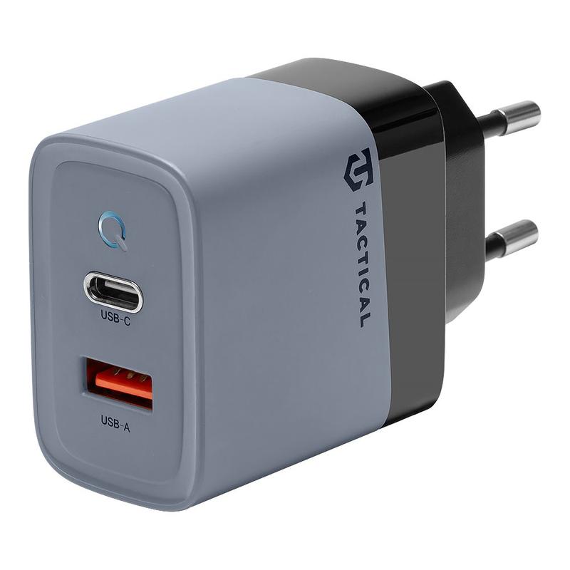 Tactical Microgrid GaN 45W vægoplader - PD3.0 USB-C, QC3.0 USB-A