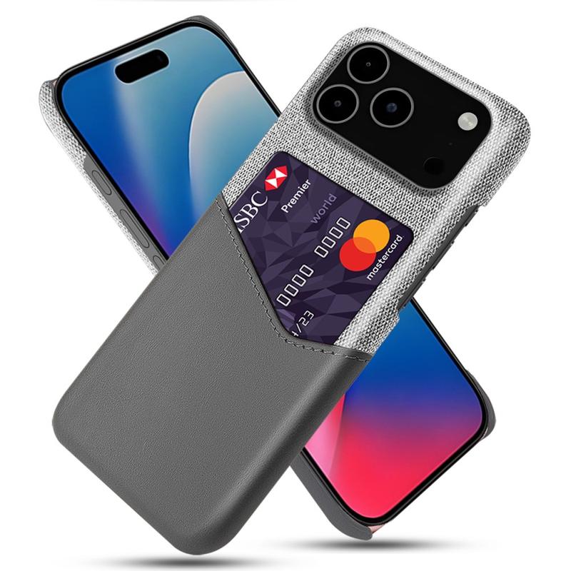 iPhone 17 Pro Max KSQ Cover med Kortholder - Grå
